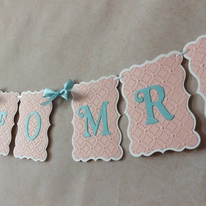 Miss to Mrs Banner, Wedding Sign, Blue and Pink Photo Prop,engagement ...