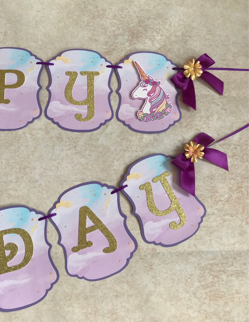 Unicorn Rainbow Banner Unicorn Pastel Banner Unicorn Theme | Etsy