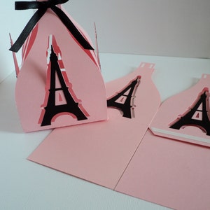 Paris Baby Shower Favor Box, Set of 10, Pink Box. Handcrafted in 3-5 ...