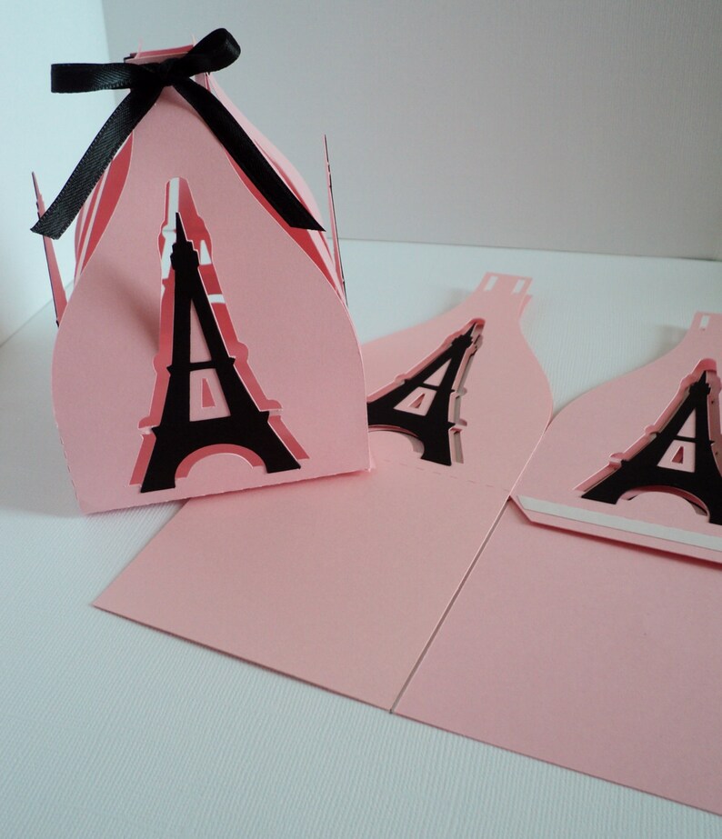 Paris Baby Shower Favor Box Set of 10 Pink Box. Handcrafted | Etsy