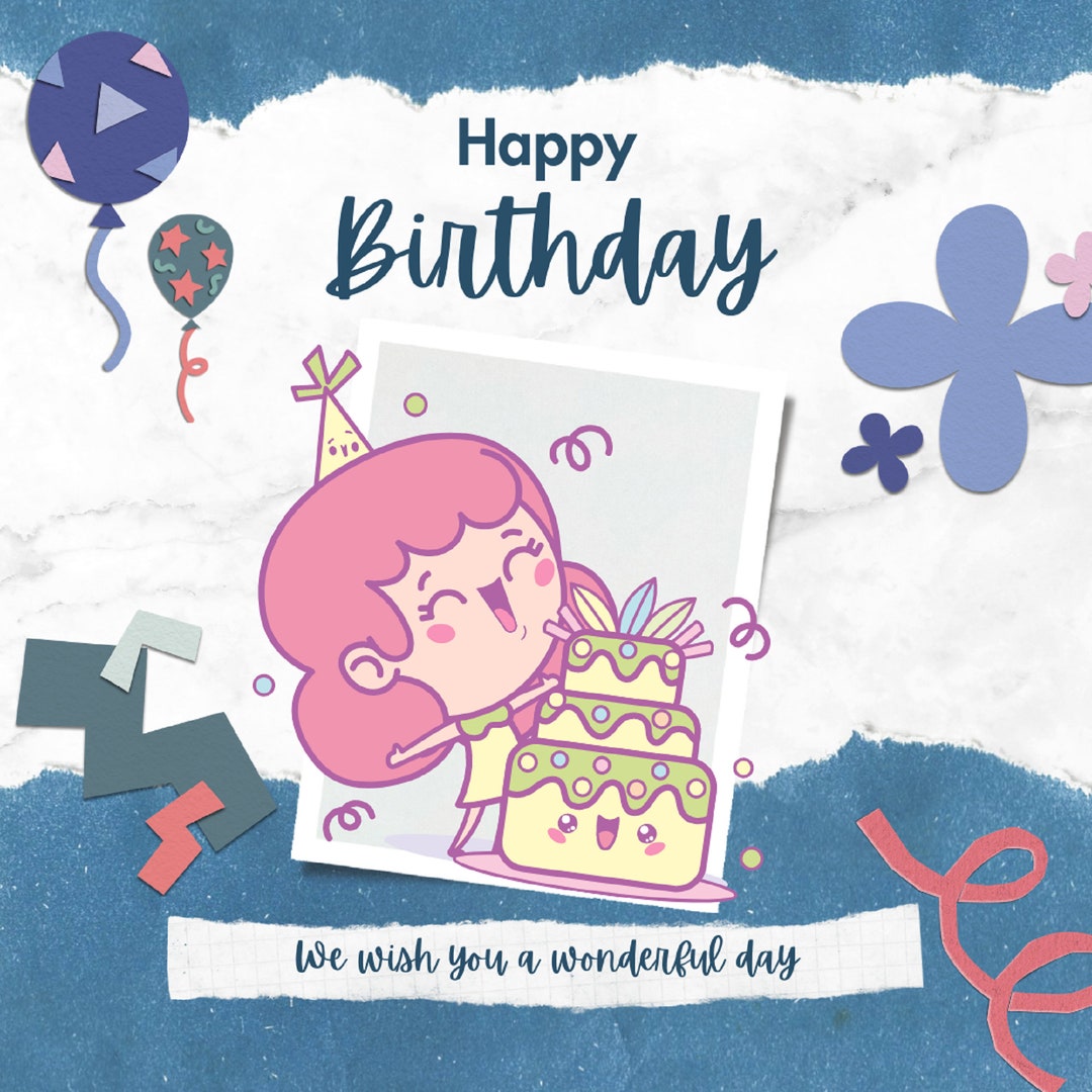 Simple Happy Birthday Card - Etsy