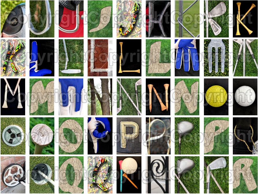 GOLF Letter Art INSTANT Download - 130 Images Full Color - Create ...