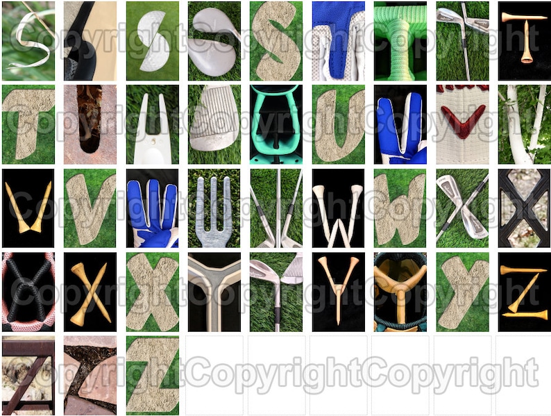 GOLF Letter Art INSTANT Download - 130 Images Full Color - Create ...