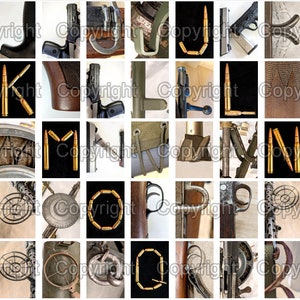 GUNS AMMO Letter Art Instant DOWNLOAD - 128 Images Full Color - Create ...