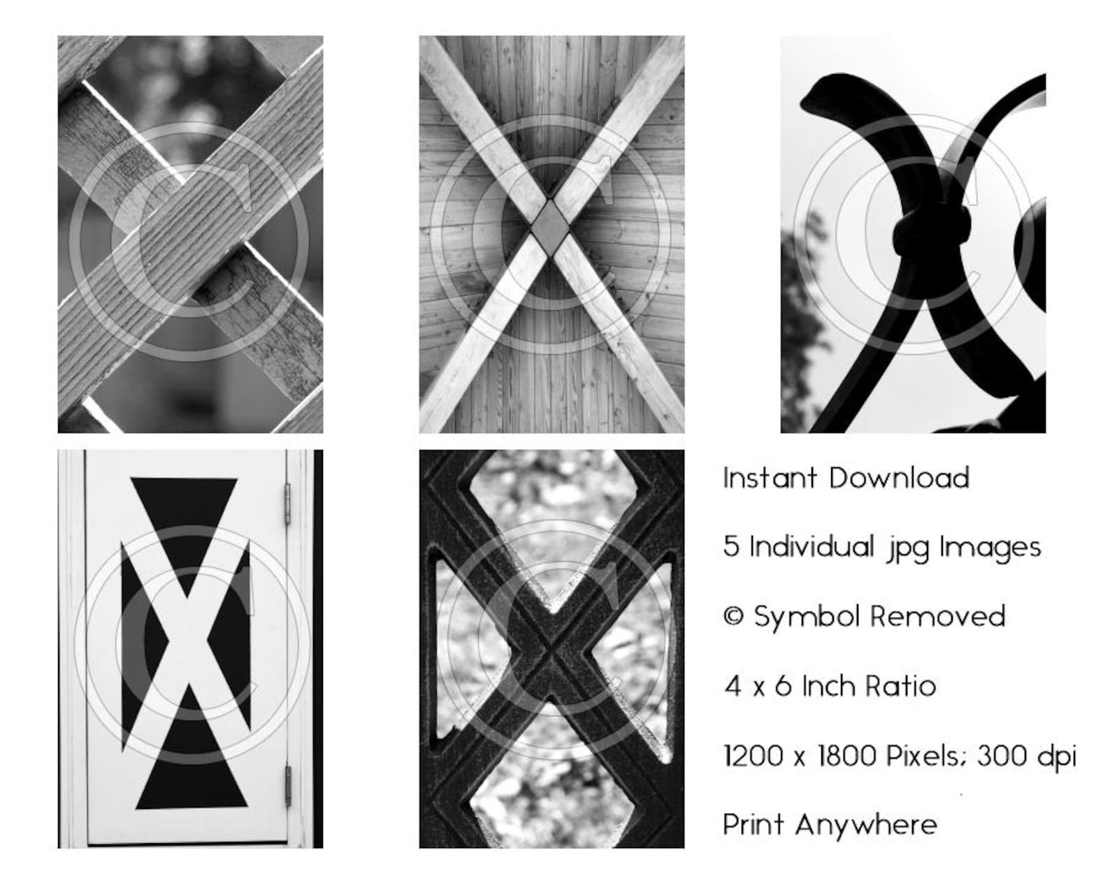 Letter X Alphabet Photography Instant Download of 5 Different Jpeg ...