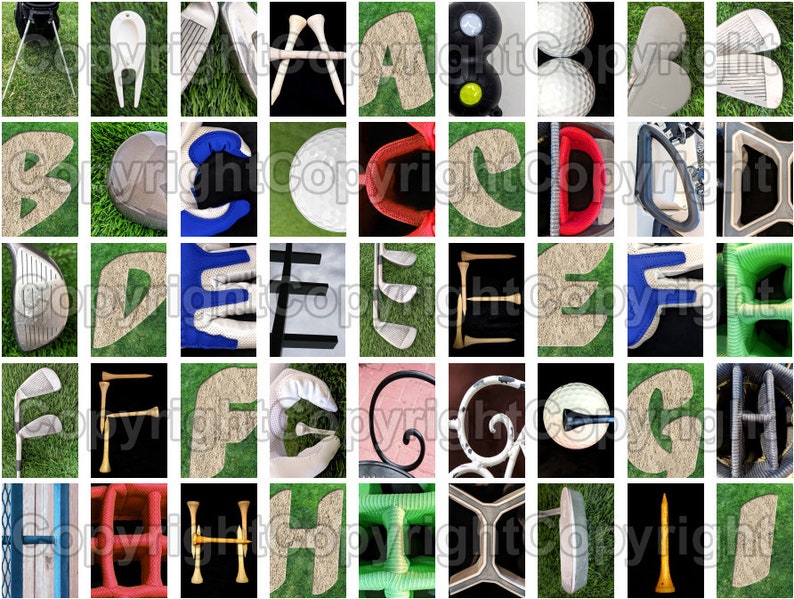 GOLF Letter Art INSTANT Download - 130 Images Full Color - Create ...