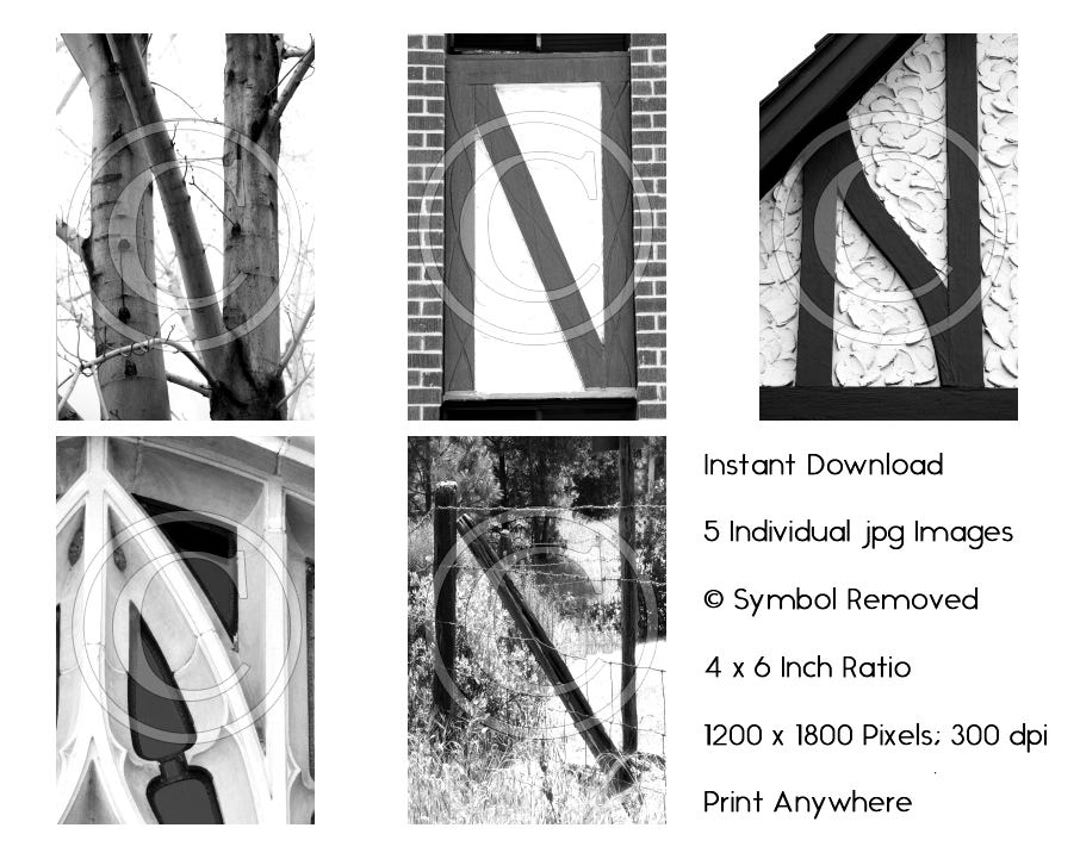 Letter N Alphabet Photography Instant Download of 5 Different Jpeg ...