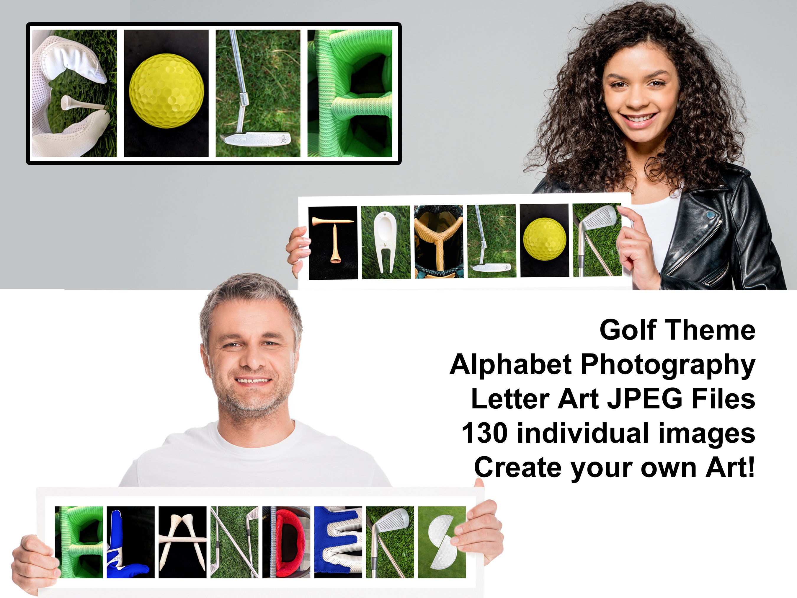 GOLF Letter Art DOWNLOAD - 130 Images Full Color - Create Personalized ...