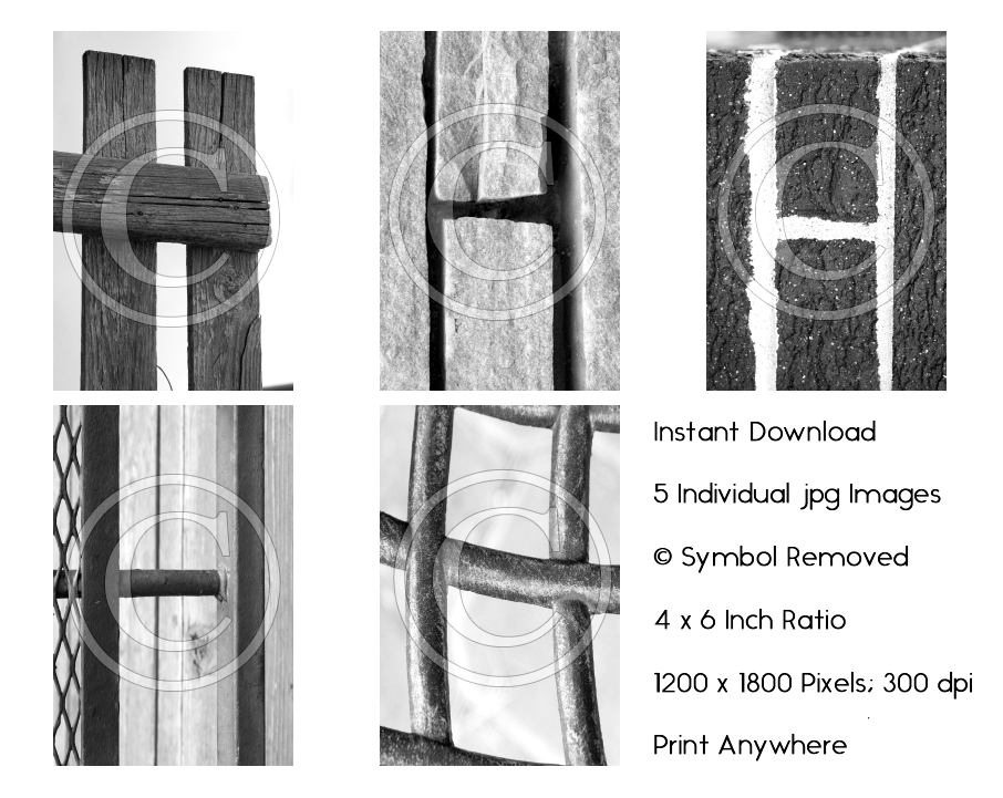 Letter H Alphabet Photography Instant Download of 5 Different Jpeg ...