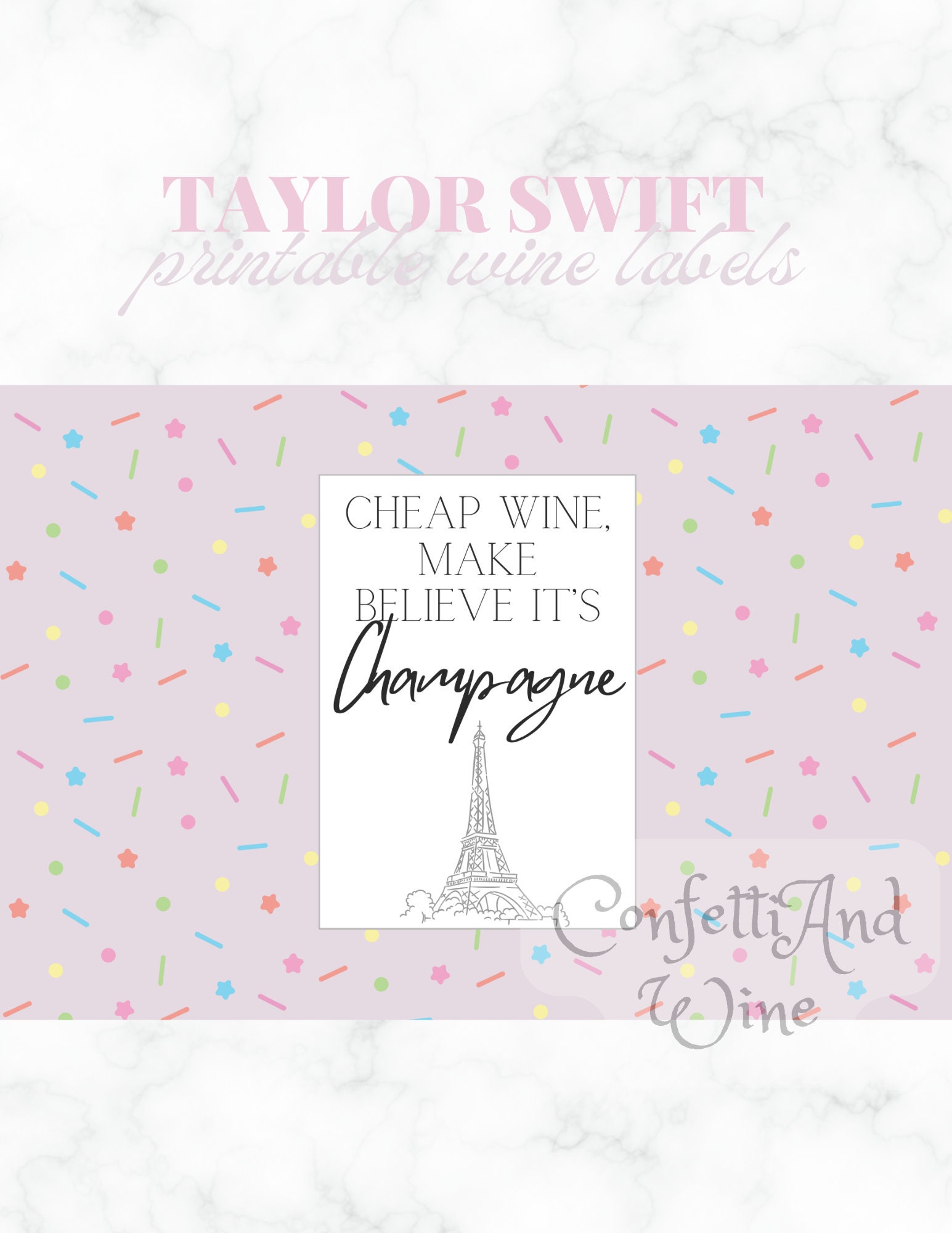 Taylor Swift Wine Labels Printable Digital File - Etsy