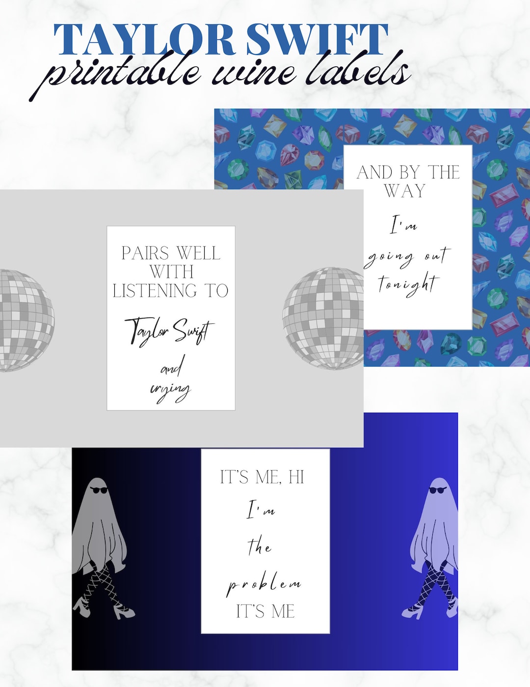 Taylor Swift Wine Labels Printable Digital File - Etsy