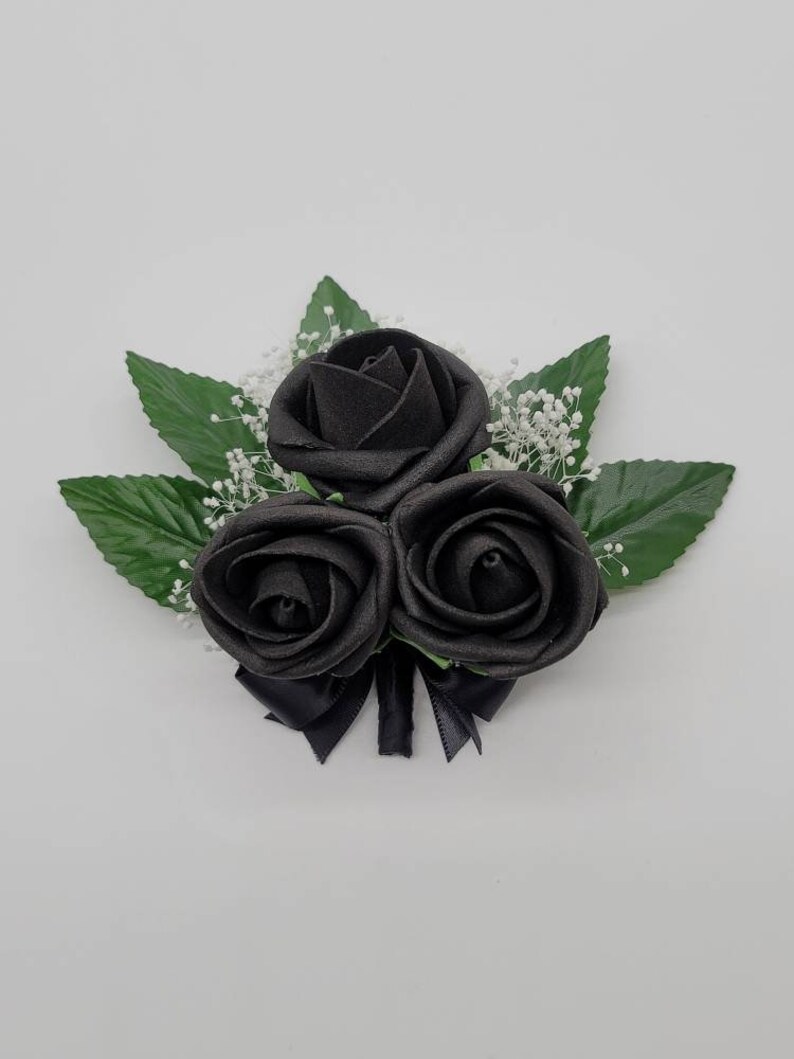 Black Corsages and Boutonnieres With Matching Bouquets - Etsy