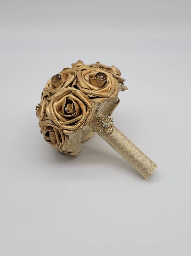 Gold Bridal Bouquet Elegant Gold Bouquet Bridesmaids - Etsy