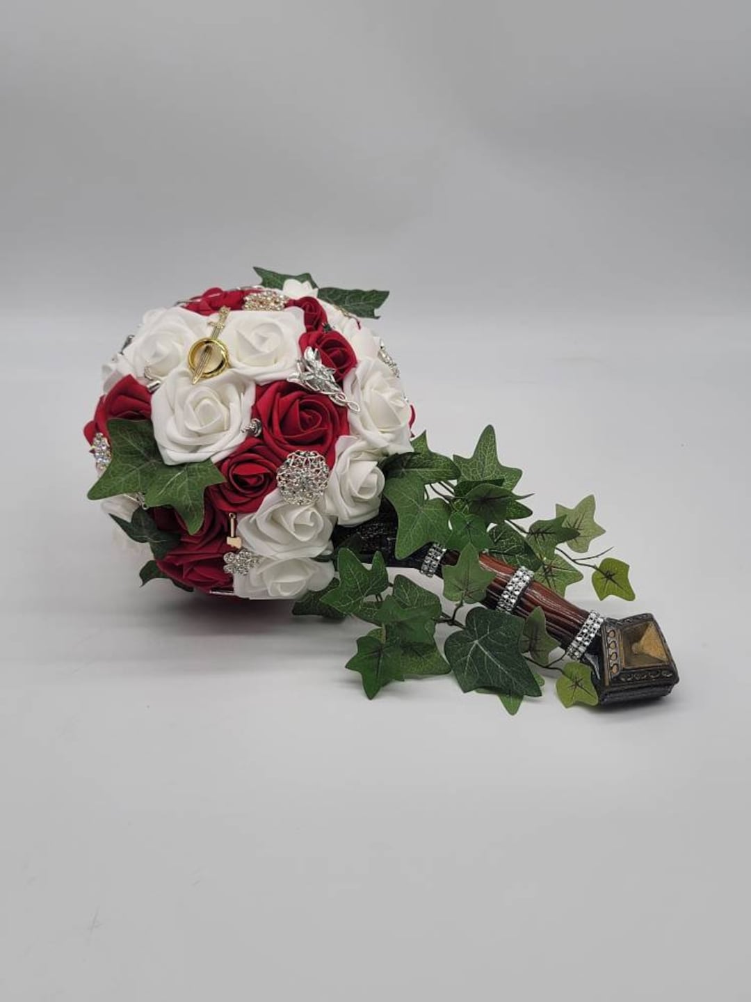 Sword Bridal Bouquet, Fantasy,vikings, Red and White Bouquet,themed ...