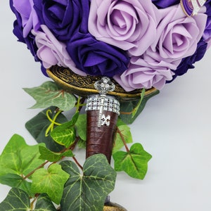 Sword Bridal Bouquet, Fantasy,vikings, Dark Purple and Lilac Bouquet ...