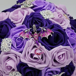 Sword Bridal Bouquet, Fantasy,vikings, Dark Purple and Lilac Bouquet ...