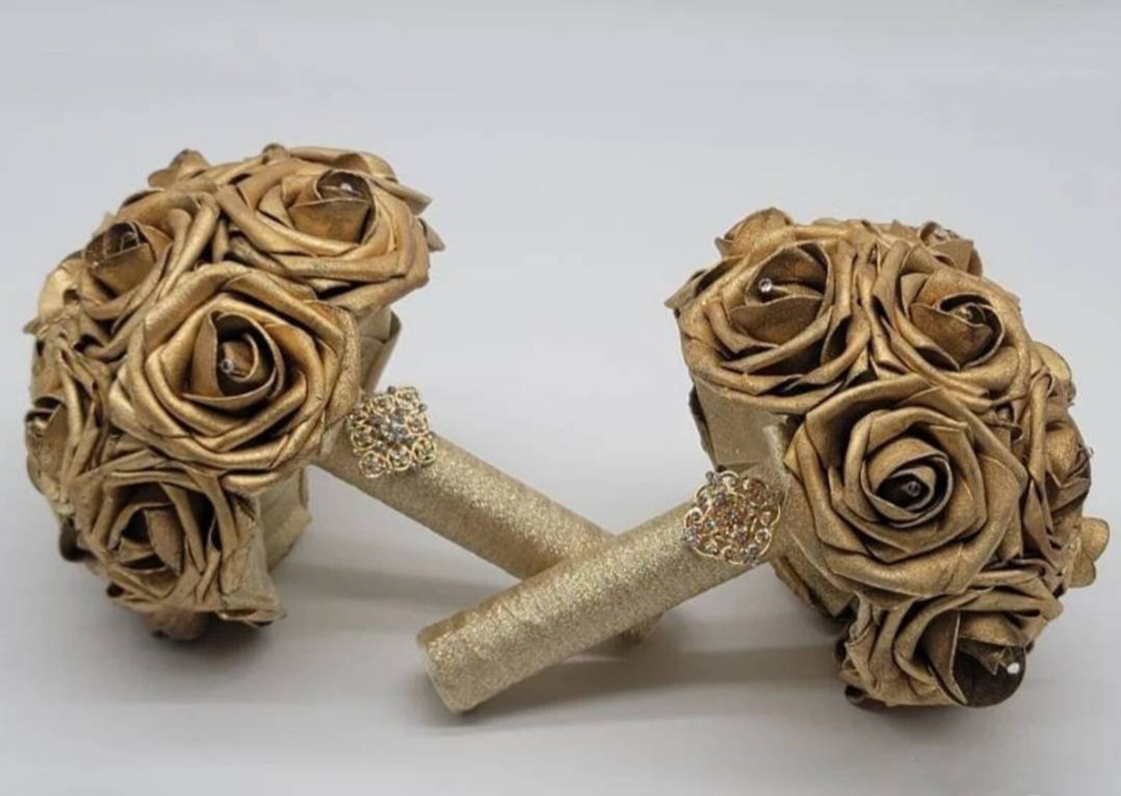 Gold Bridal Bouquet Elegant Gold Bouquet Bridesmaids - Etsy