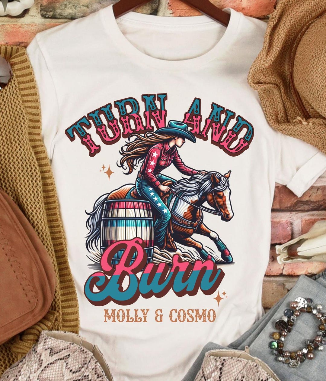 Personalized Barrel Racing Shirt, Racer Tee, Gift for Race Horse Youth ...