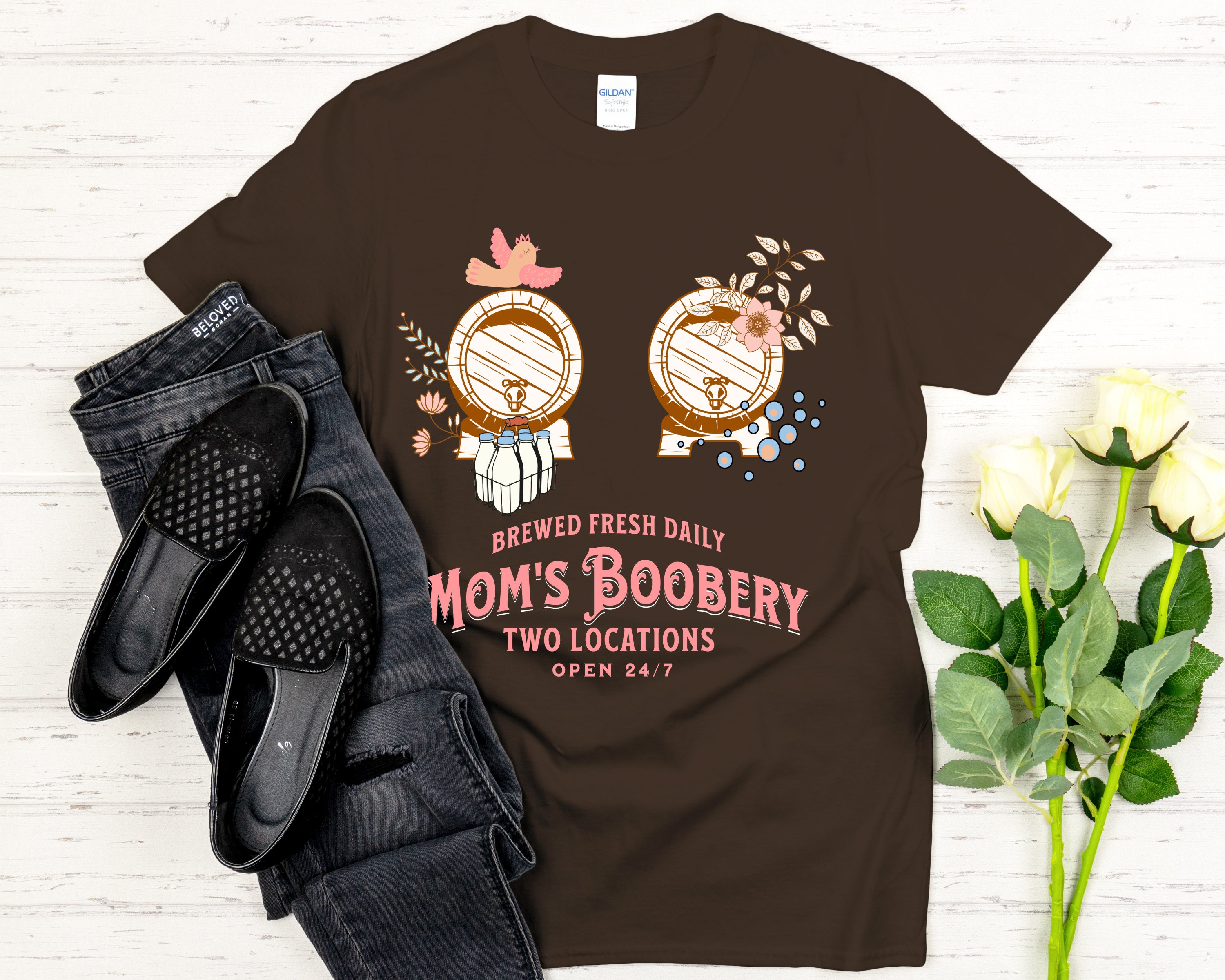 Mom's Boobery Shirt, Breastfeeding Gift T-shirt, Pumping Tshirt, New ...