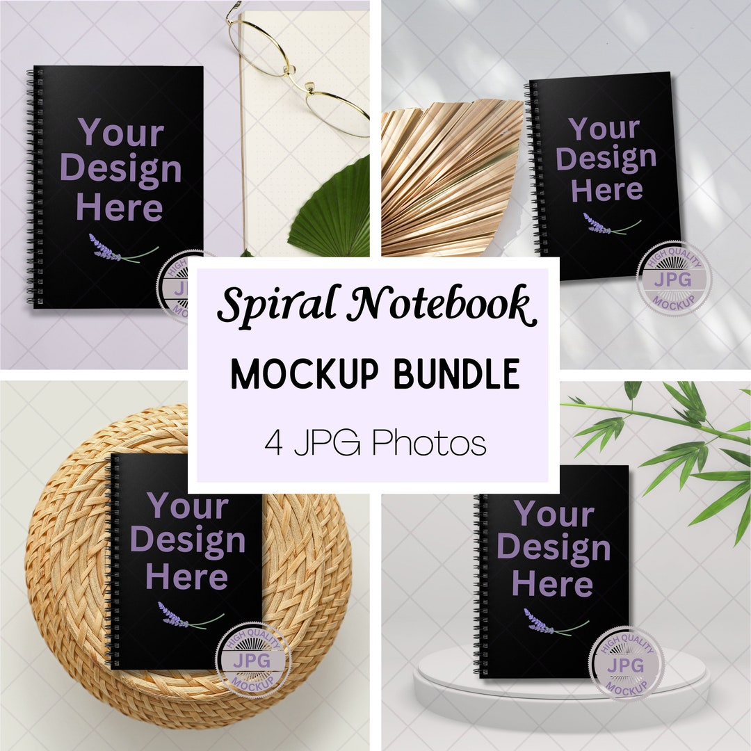 Spiral Notebook Mock Up, Notebook Mockup, Diary Mockup, Journal Notepad ...