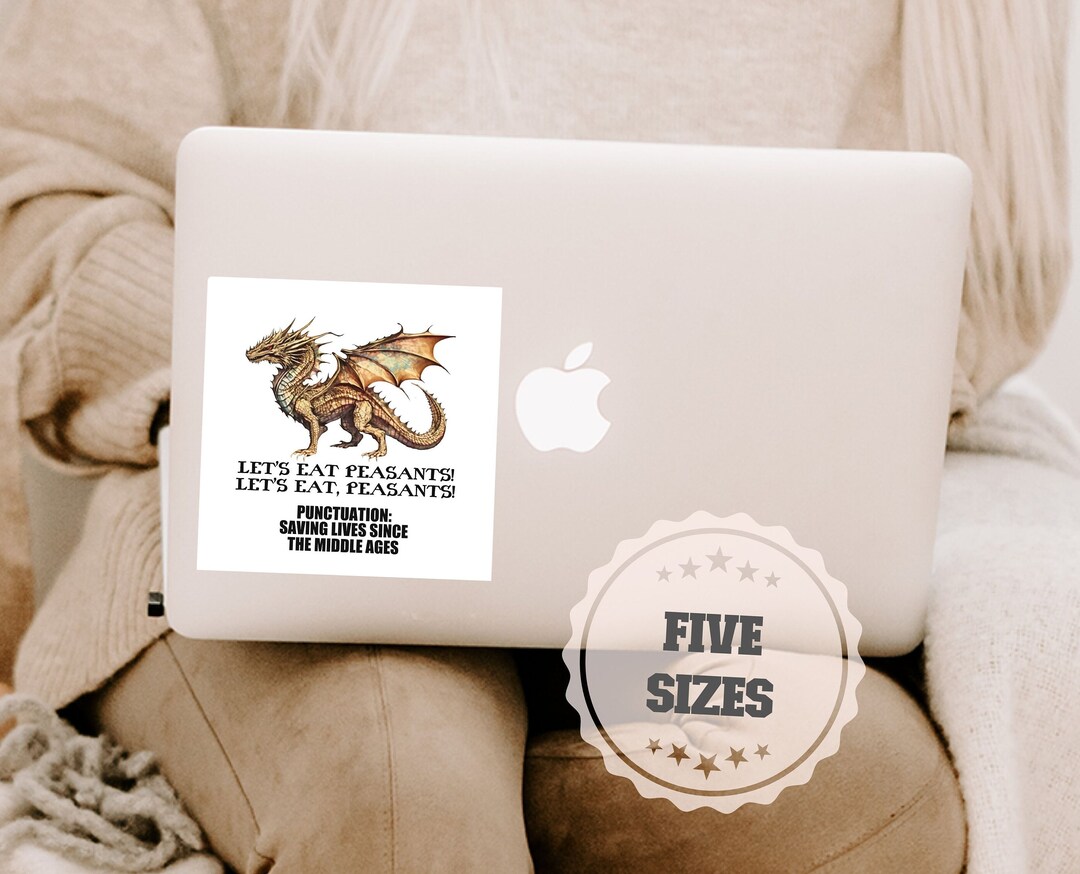 Renaissance Dragon Stickers, Square Vinyl Decals, Funny Medieval Times ...