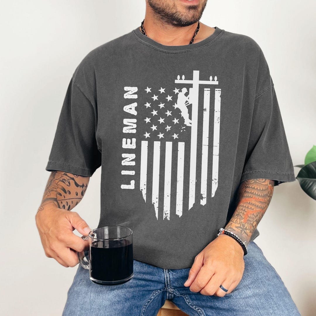 Lineman Shirt for Blue Collar Gifts, Lineman Tshirt for Father's Day ...