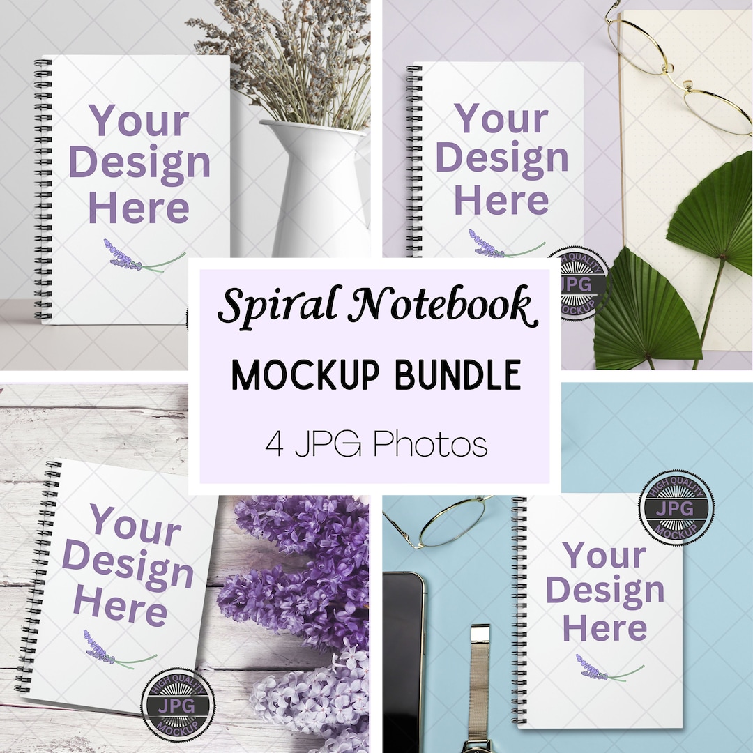 Spiral Notebook Mock Up, Notebook Mockup, Diary Mockup, Journal Notepad ...