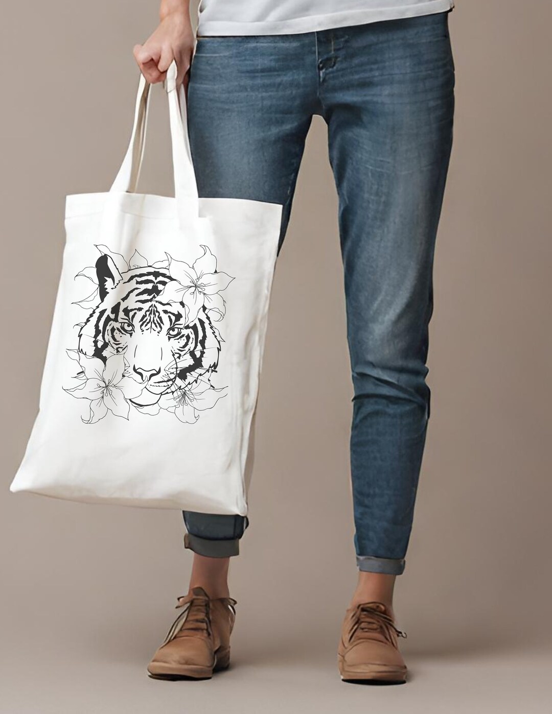 Tiger Tote Bag, Tiger Bags, Animal Tote Bags, Animal Prints, Minimalist ...