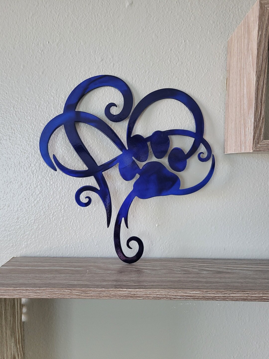 Infinity Heart Paw Print Pet Metal Infinity Symbol Wall Art, Home Décor ...