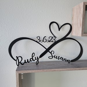 Personalized Metal Infinity Symbol Handcrafted Wall Art, Name, Date ...