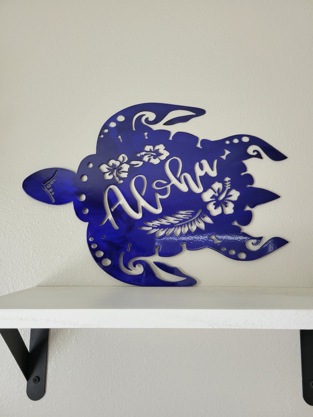 Aloha Sea Turtle, Metal Wall Art Sign, Beautiful Hawaii Hawaiian ...