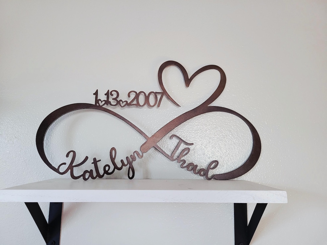 Personalized Bronze Metal Infinity Love Symbol, 8th 19th Wedding ...