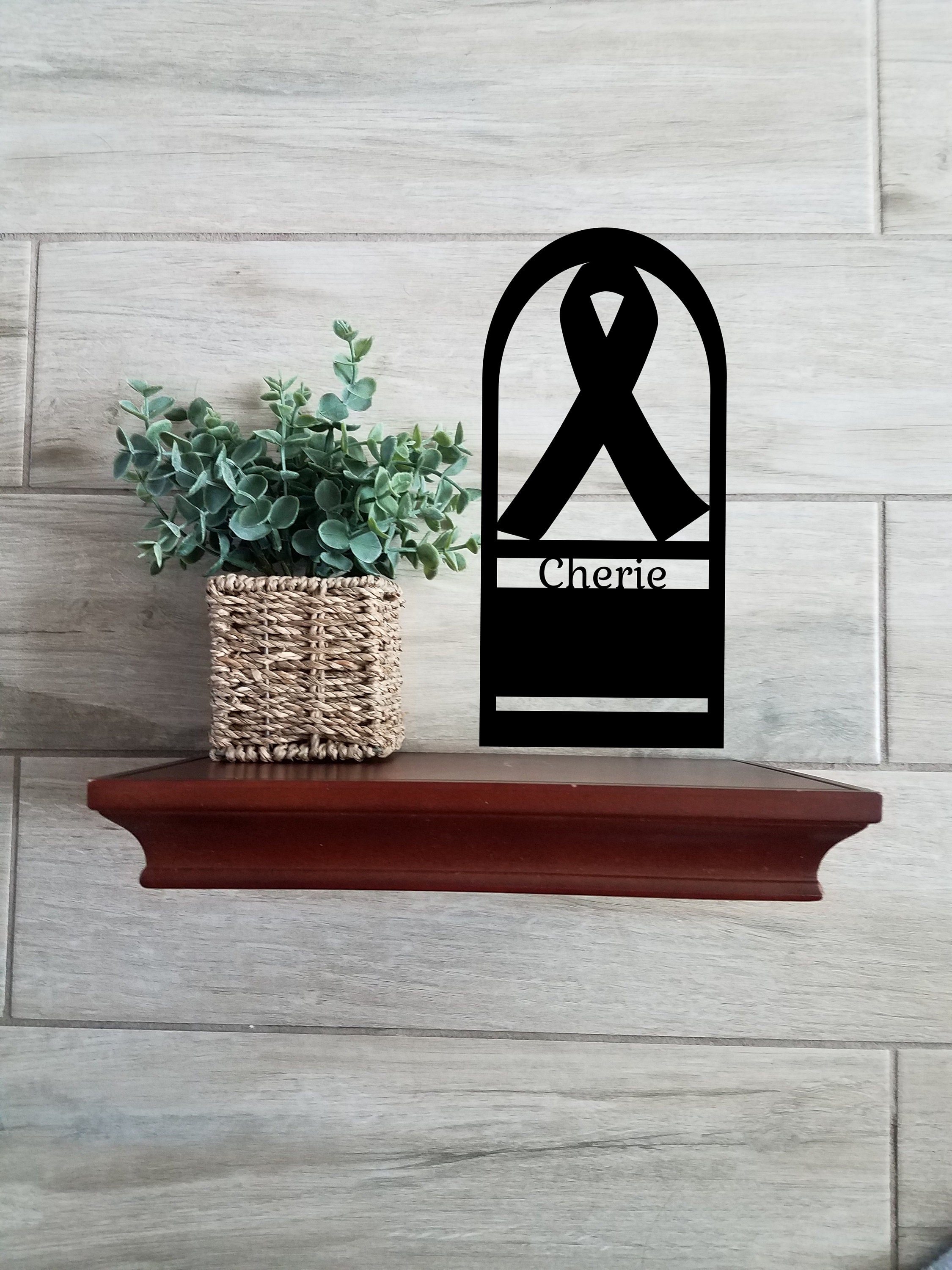 Home Décor Custom Cancer Ribbon in Frame Personalized Name Remembrance ...