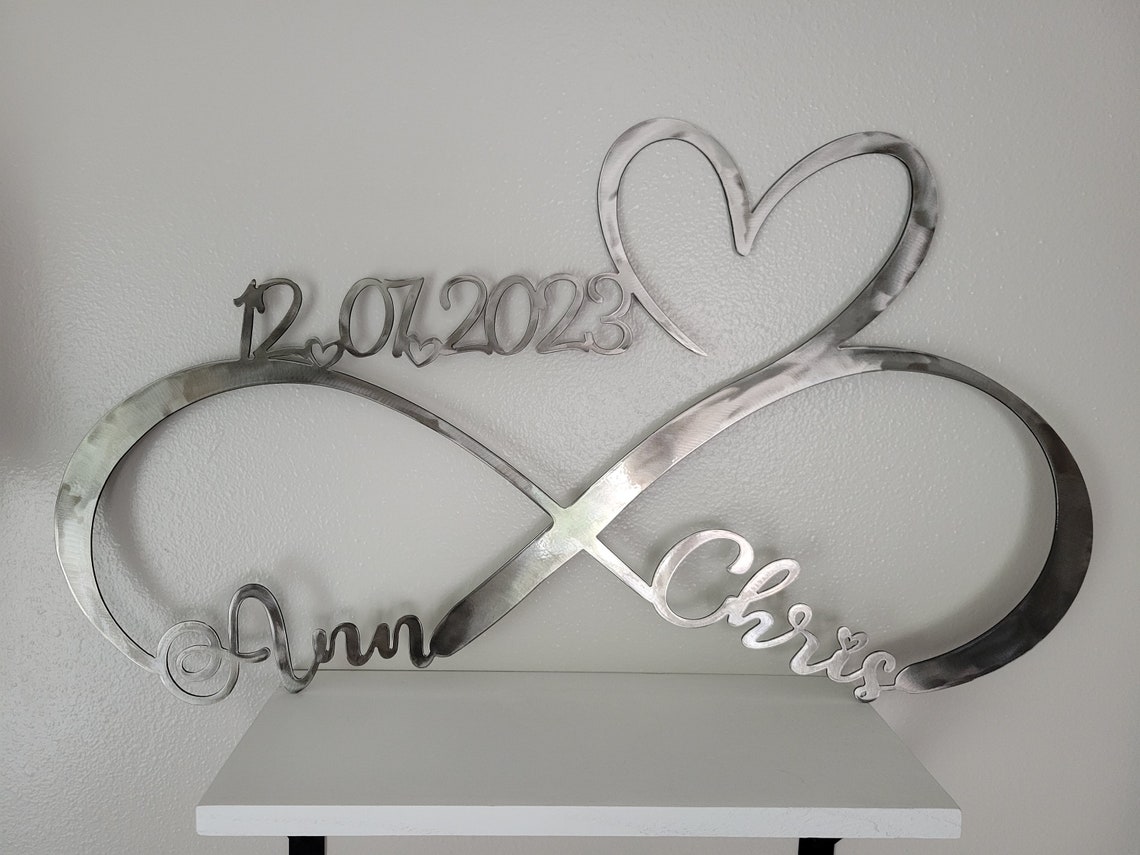 Personalized Metal Infinity Symbol 25th Silver Wedding Anniversary ...