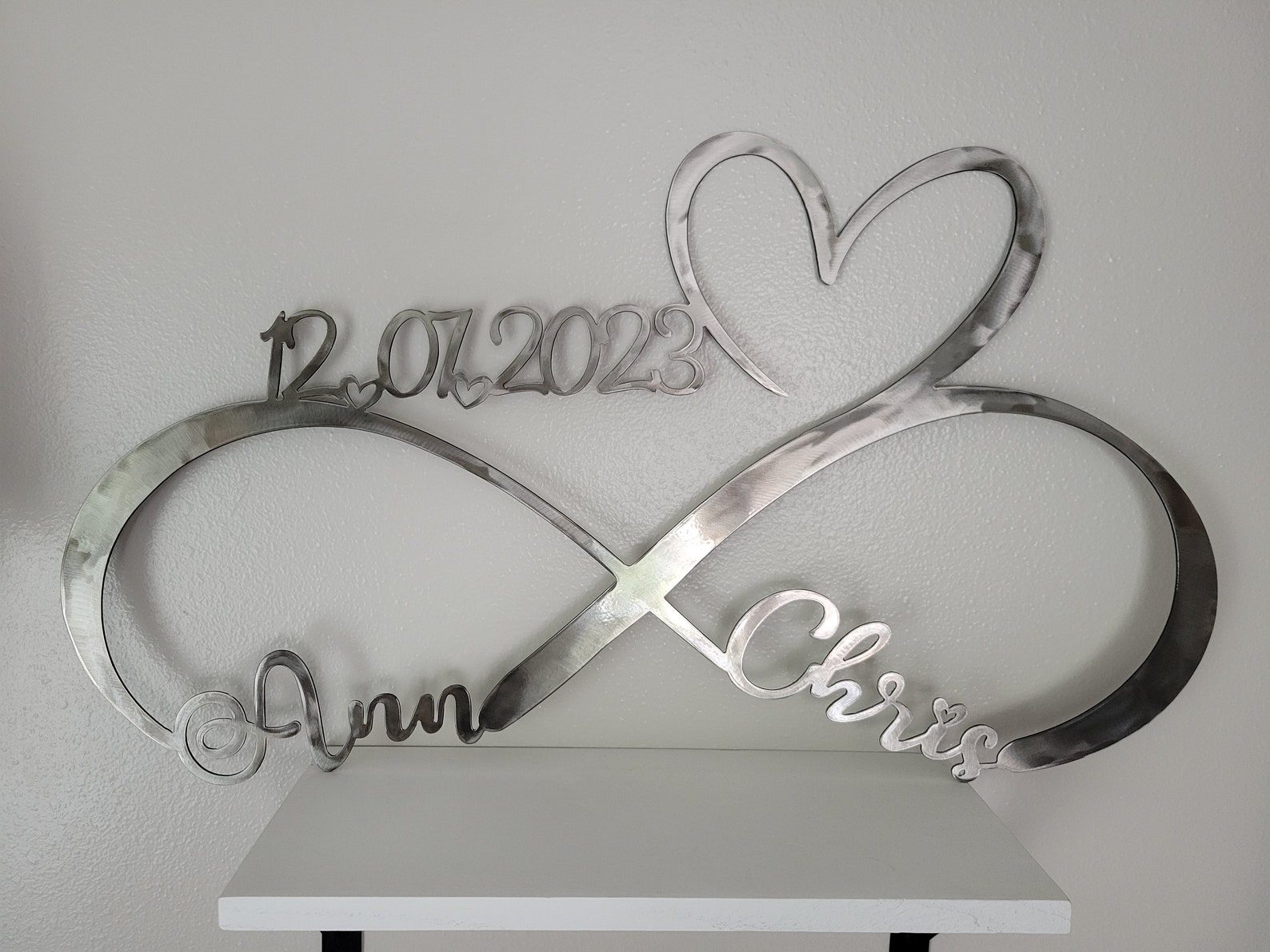 Personalized Metal Infinity Symbol 25th Silver Wedding Anniversary ...