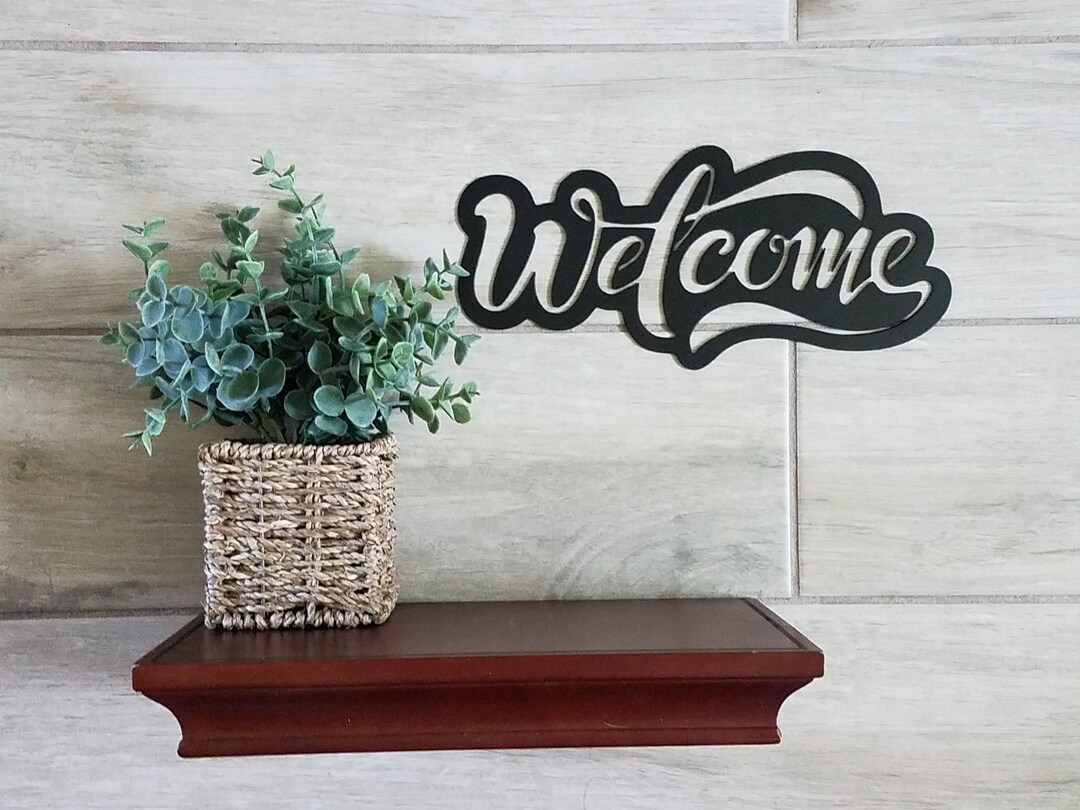 Custom Personalized Welcome Outline Metal Wall Art Sign Home Décor ...