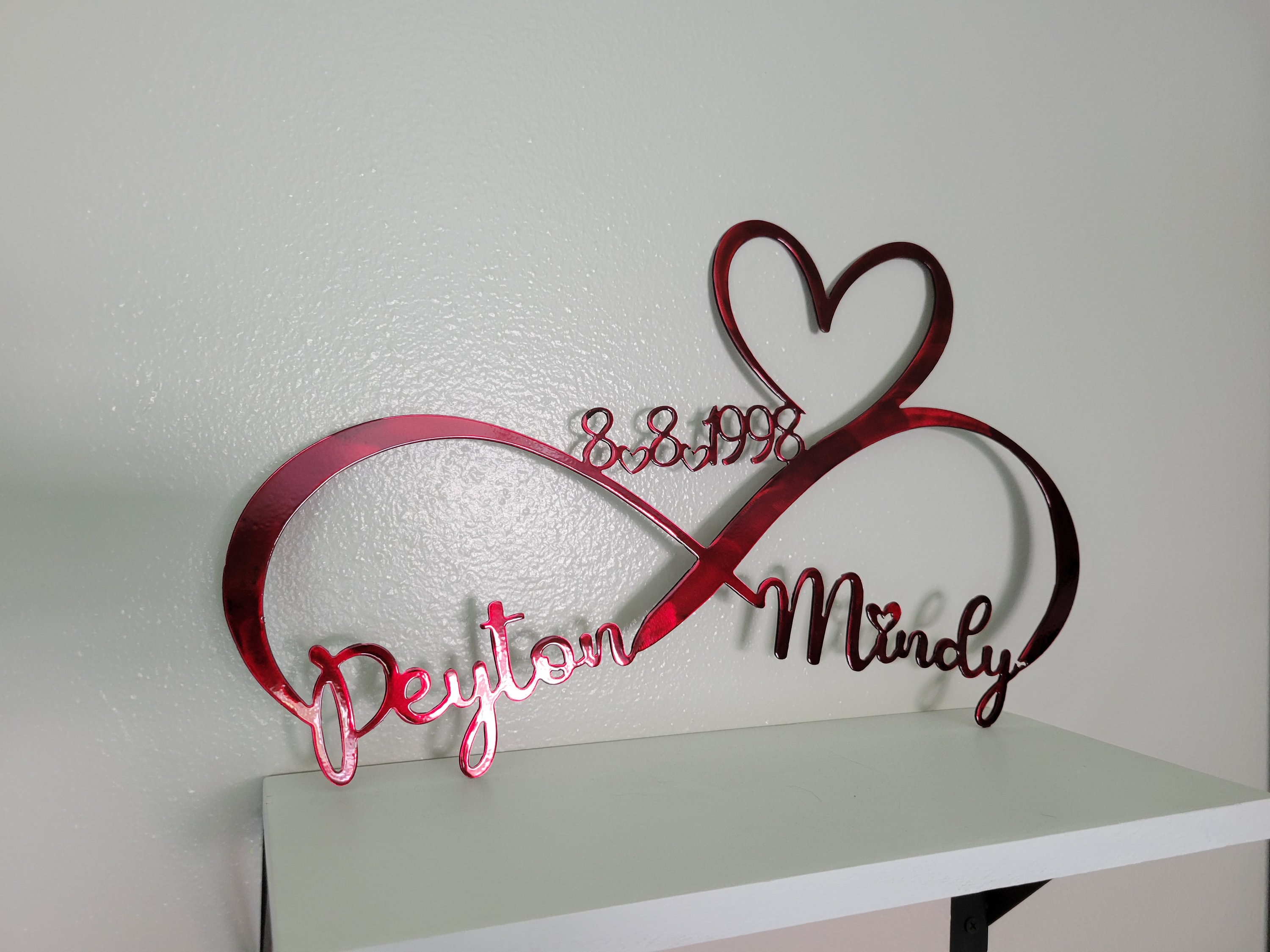 Personalized Metal Infinity Symbol Handcrafted Wall Art Name - Etsy