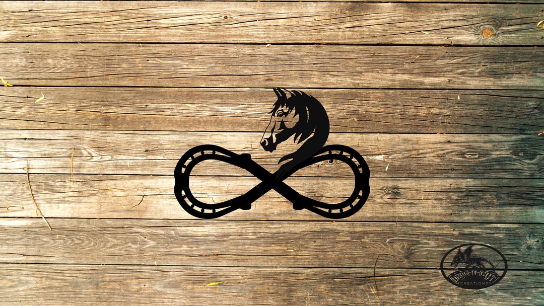 Metal Wall Art Horseshoe Infinity Symbol With Heart and Horse ...