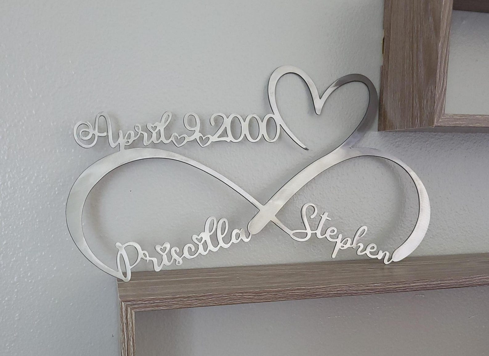 Personalized Metal Infinity Symbol 25th Silver Wedding Anniversary ...