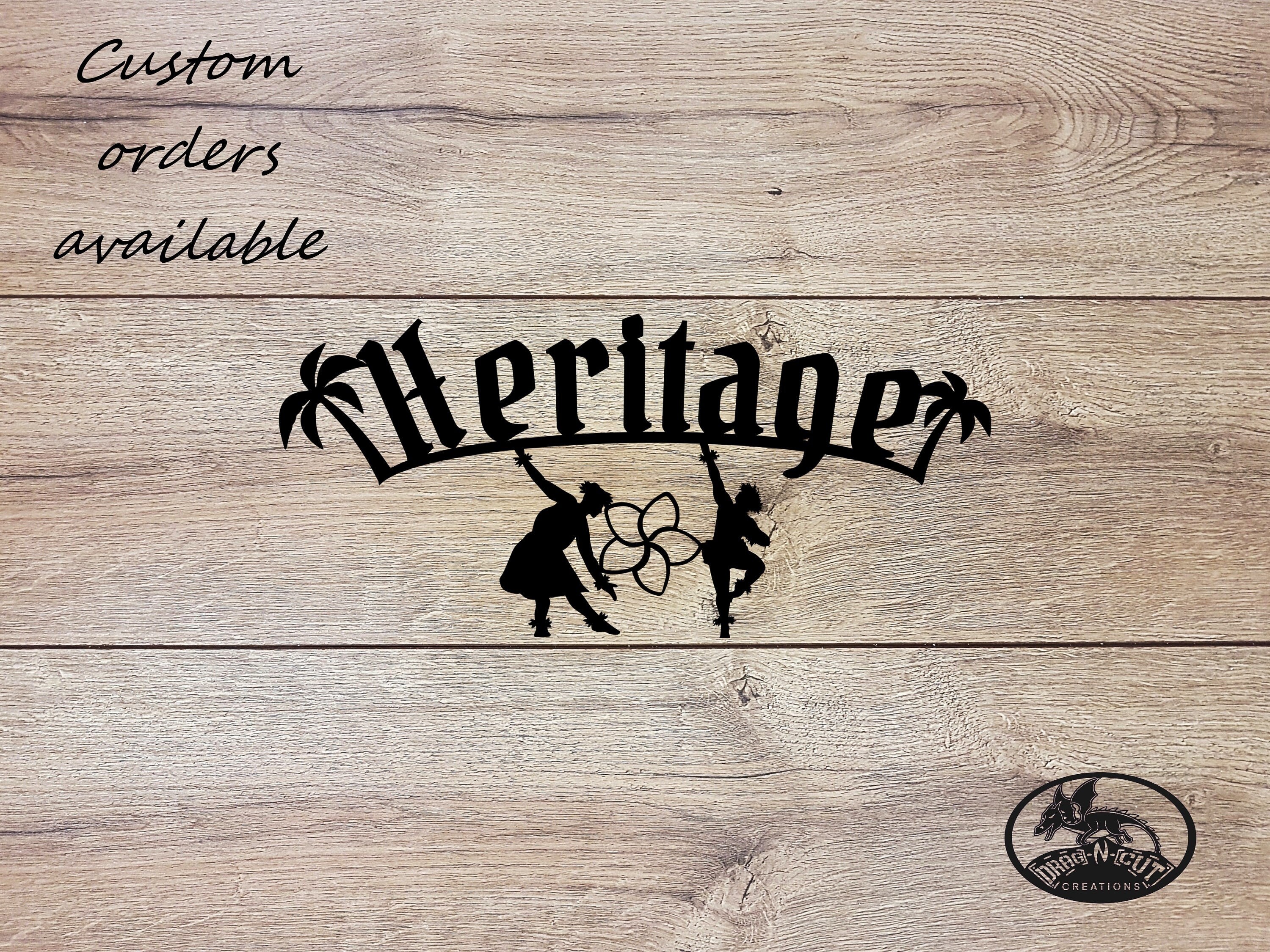 Hawaiian Hawaii Heritage, Metal Wall Art Sign, Hula Dancers, Palm Trees ...