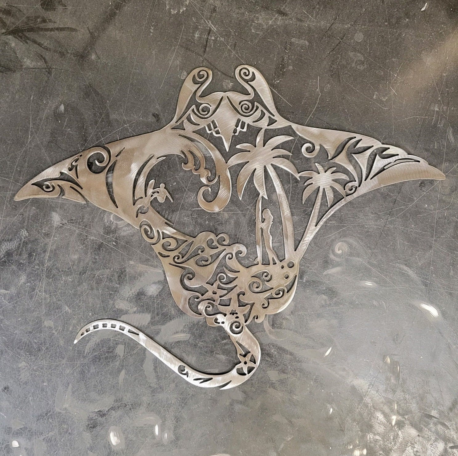 Metal Wall Art Stingray Sting Ray Ocean Life Scene Manta - Etsy