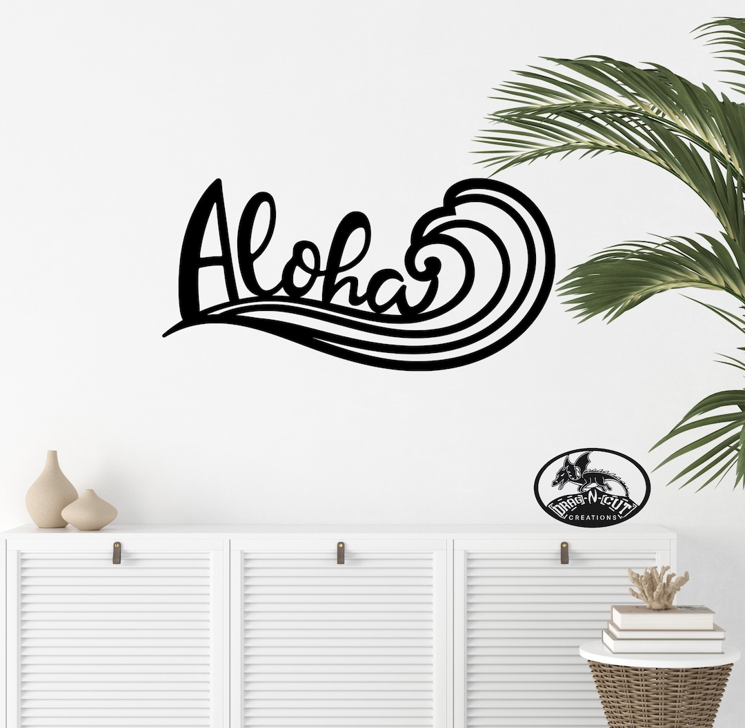 Aloha With Wave Metal Wall Art, Hawaiian Hawaii Ocean Sea, Home Beach ...