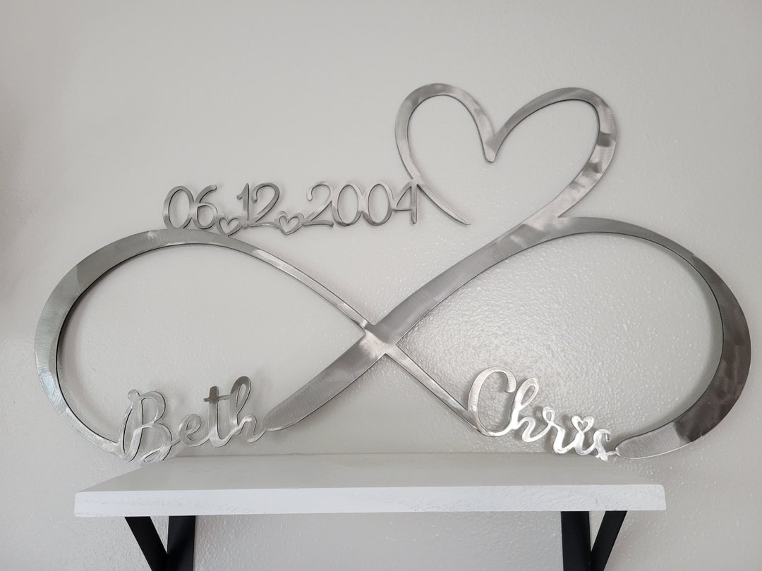 Personalized Metal Infinity Symbol 25th Silver 20th Platinum Wedding ...
