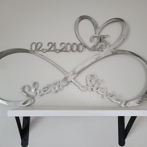 Personalized Metal Infinity Symbol 25th Silver Wedding Anniversary ...