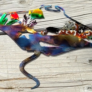 Hand Airbrushed One of a Kind Metal Wall Art Stingray, Ocean Sea Life ...