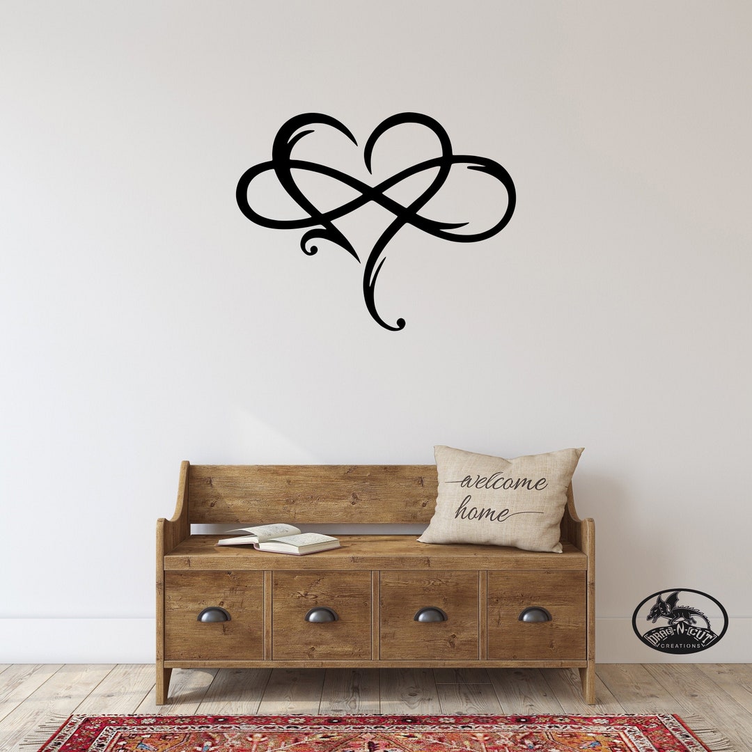 Metal Wall Art, Infinity Heart Sign Infinity Symbol, Endless Love Home ...