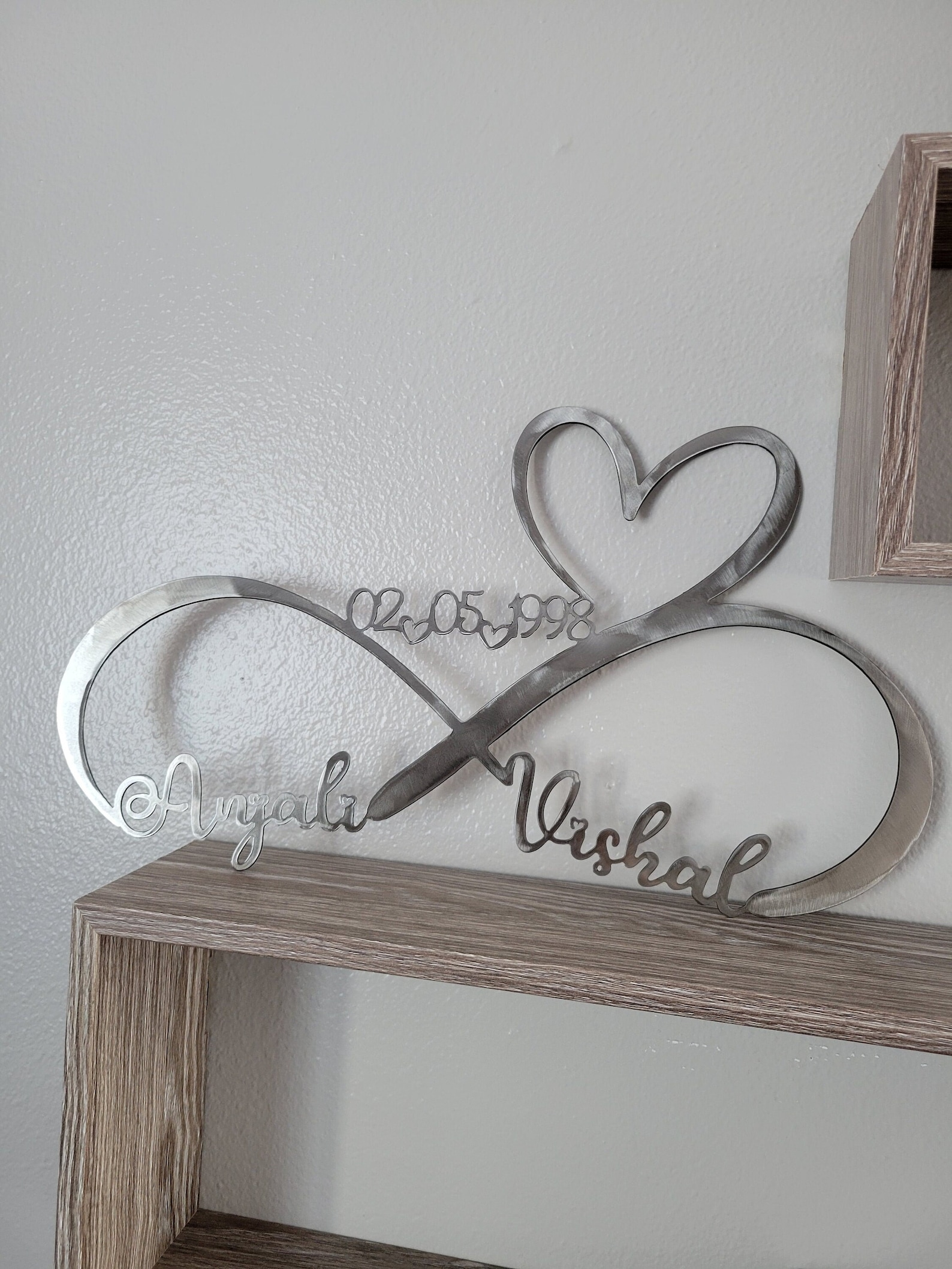 Personalized Metal Infinity Symbol 25th Silver Wedding Anniversary ...