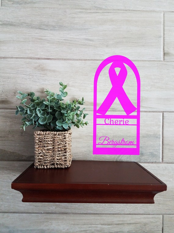 Home Décor Custom Cancer Ribbon in Frame Personalized Name Remembrance ...