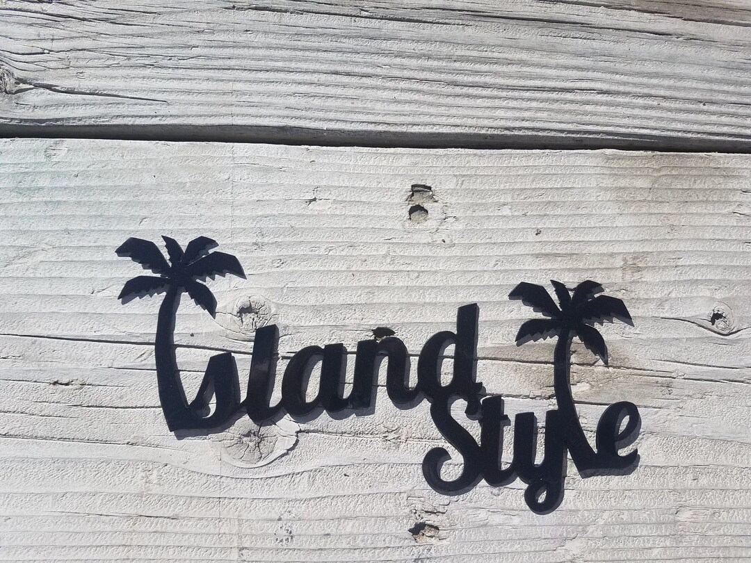 Metal Wall Art Sign, Island Style, Hawaiian Palm Trees, Tropical ...