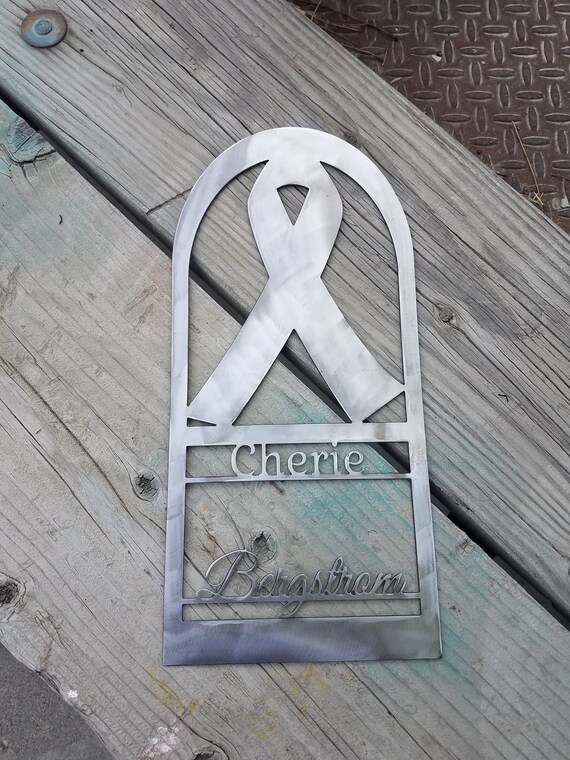 Home Décor Custom Cancer Ribbon in Frame Personalized Name Remembrance ...